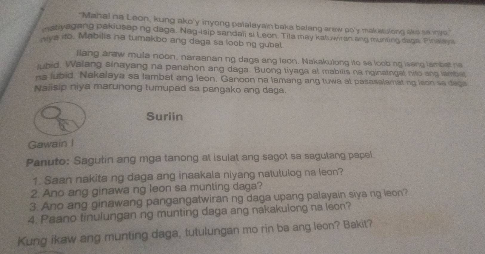 Solved: “Mahal na Leon, kung ako’y inyong palalayain baka balang araw ...