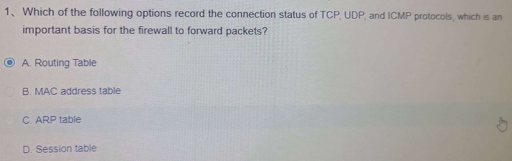 Solved: Which of the following options record the connection status of ...