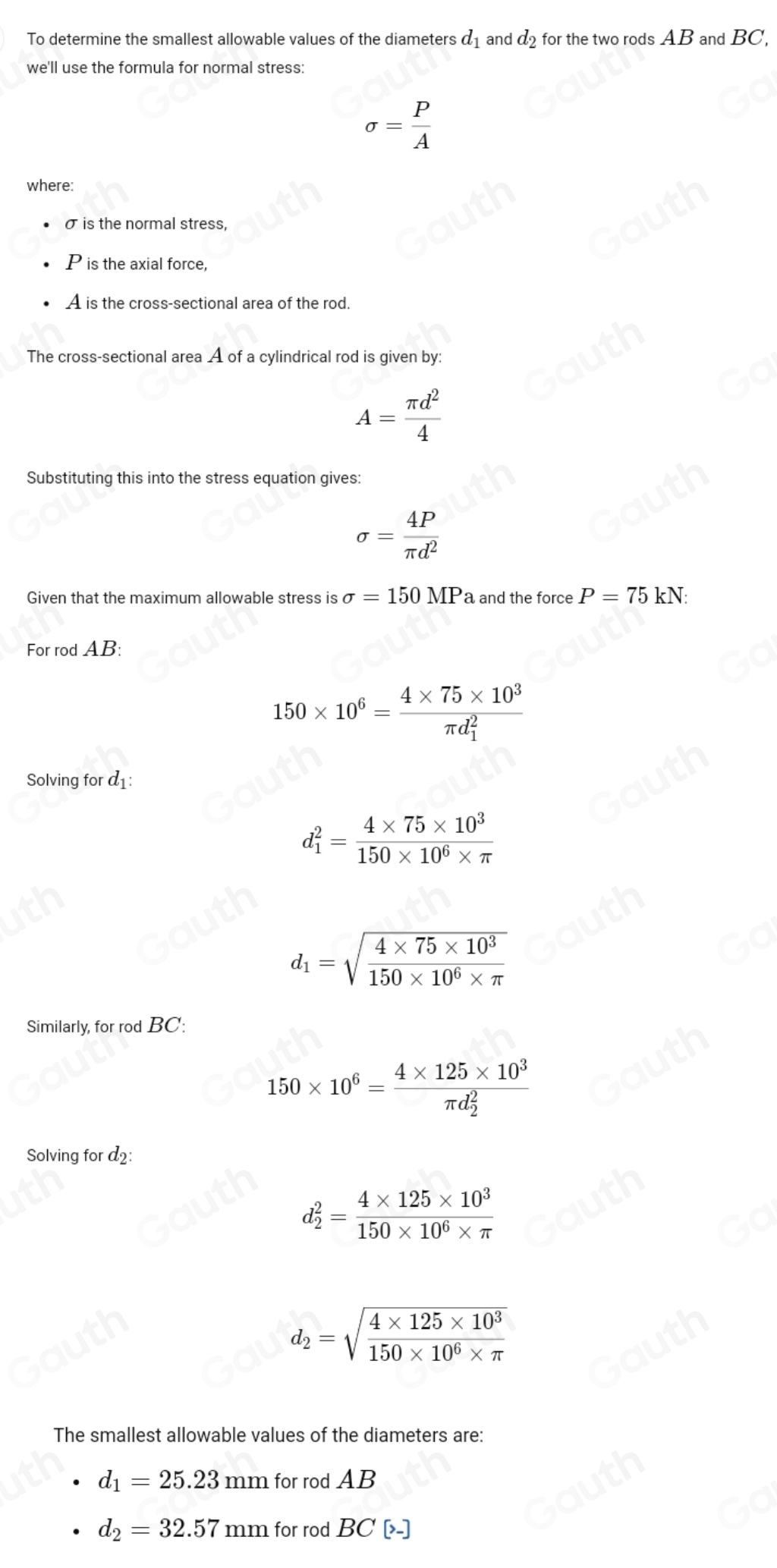 Solved: Two solid cylindrical rods AB and BC are welded together at B ...
