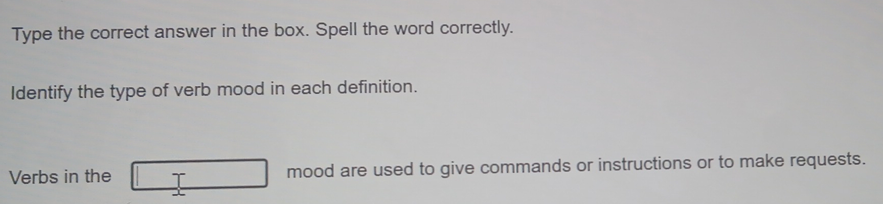 Solved: Type the correct answer in the box. Spell the word correctly ...
