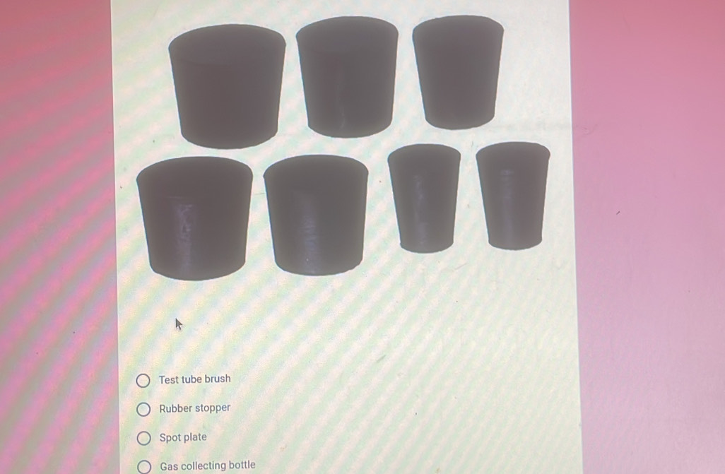 Solved: LLU Test tube brush Rubber stopper Spot plate Gas collecting ...