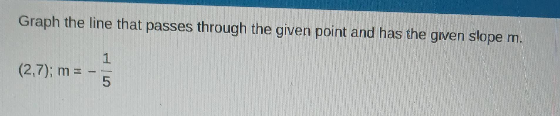 Solved: Graph the line that passes through the given point and has the ...
