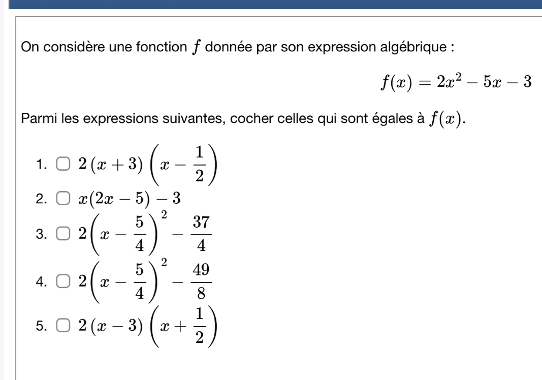 Résolu :On considère une fonction f donnée par son expression ...
