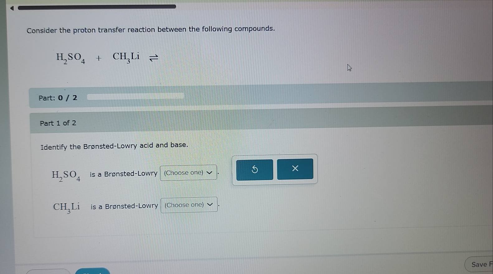 Solved: Consider the proton transfer reaction between the following ...