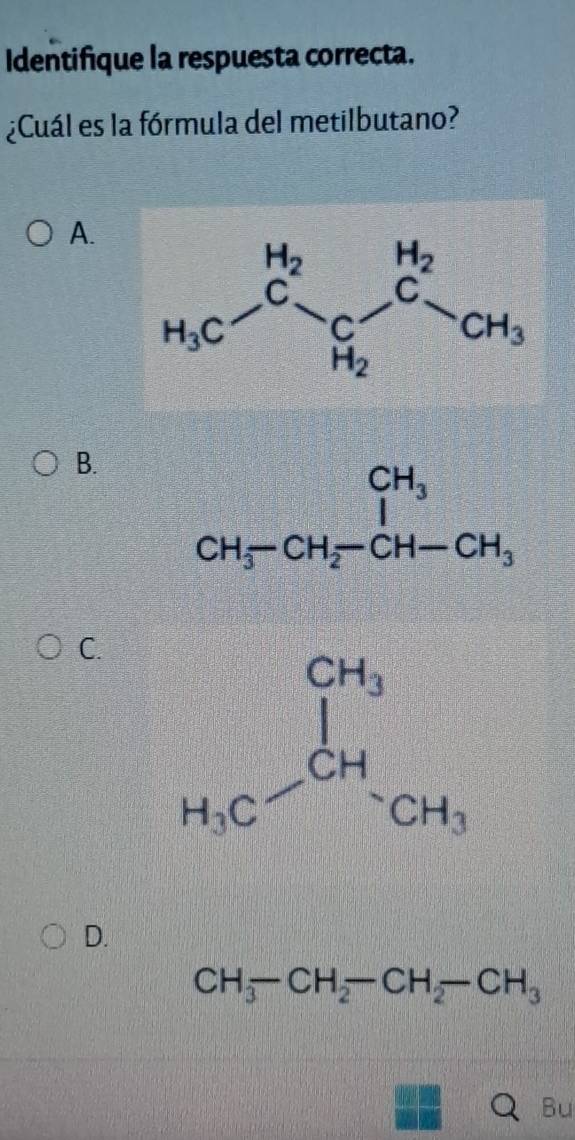 Resuelto:Identifique la respuesta correcta. ¿Cuál es la fórmula del ...