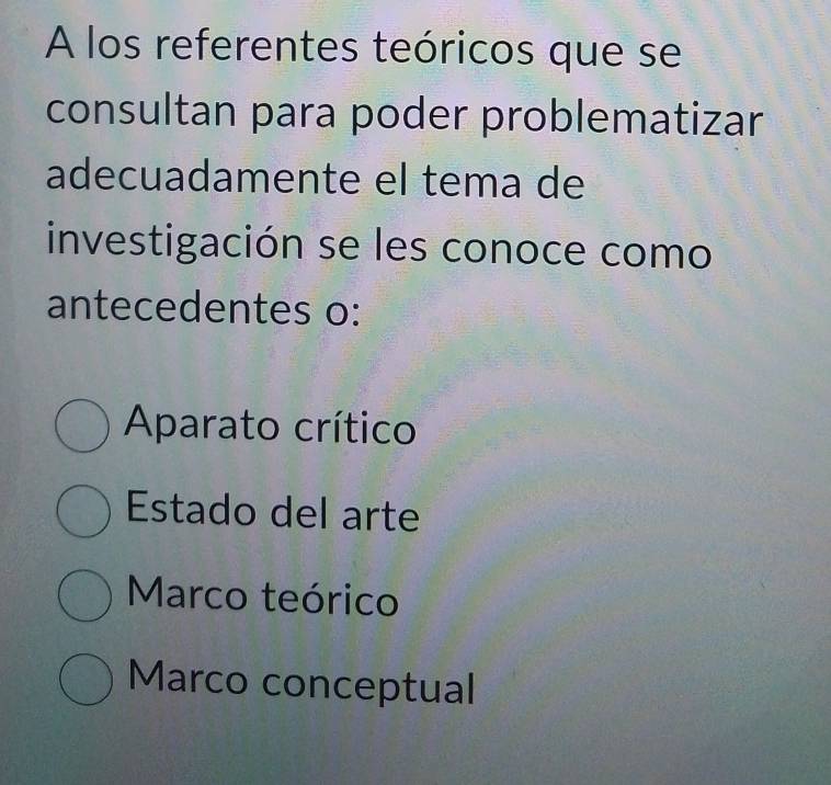 Resuelto:A los referentes teóricos que se consultan para poder ...