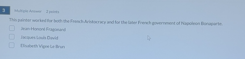 Solved: Multiple Answer 2 points This painter worked for both the ...