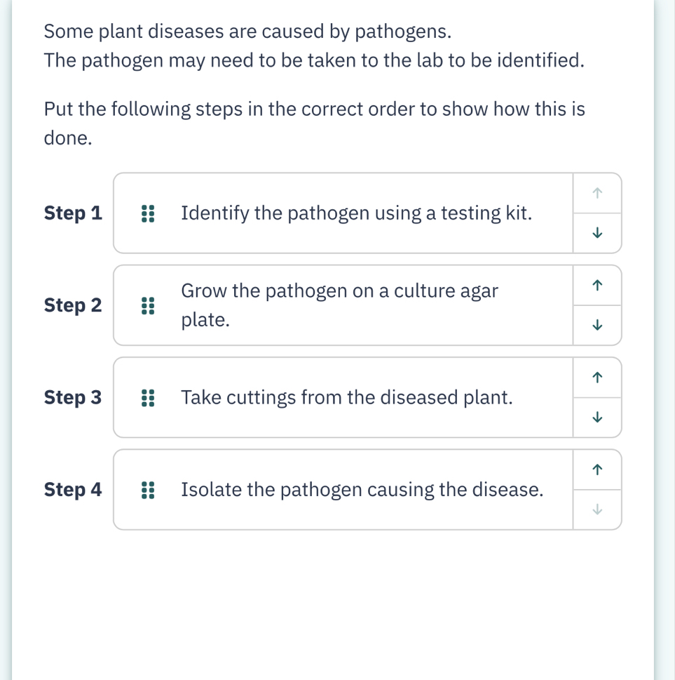 Solved: Some plant diseases are caused by pathogens. The pathogen may ...