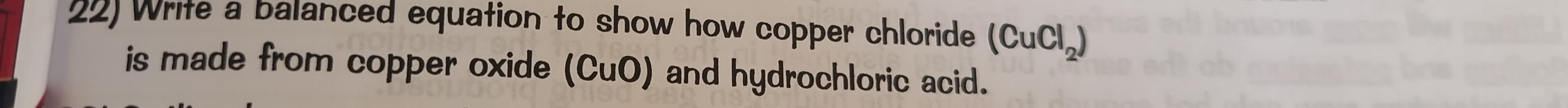 Solved: Write a balanced equation to show how copper chloride (CuCl_2 ...