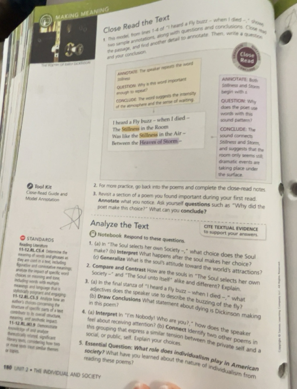 Solved: MAKING MEANING a Close Read the Text 1. This model, from lines ...