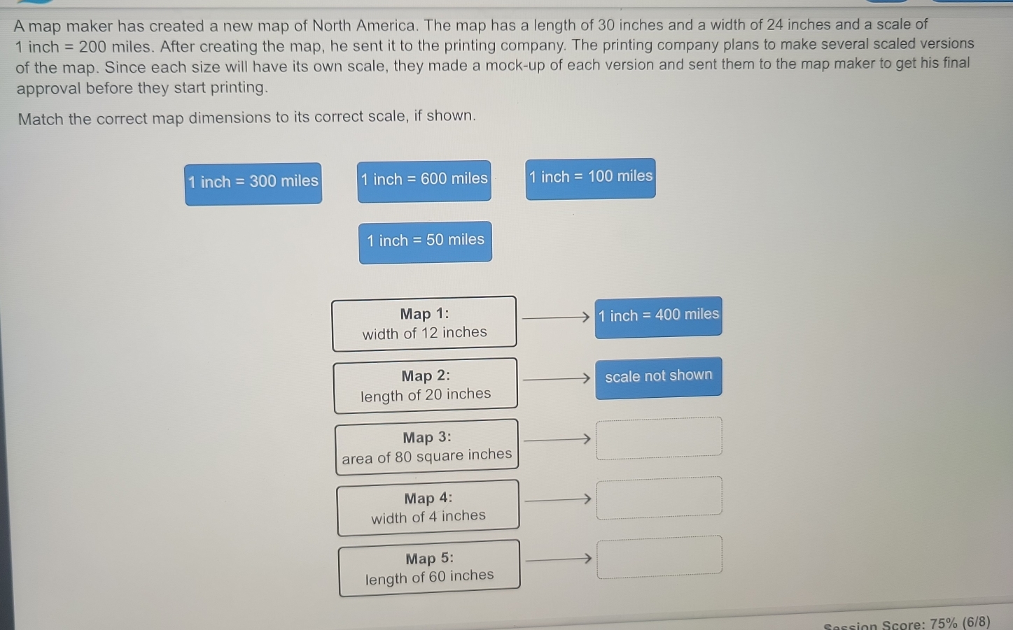 Solved: A map maker has created a new map of North America. The map has ...