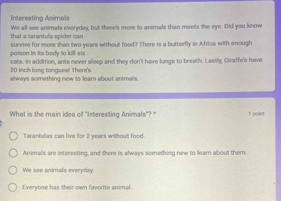 Solved: Interesting Animals We all see animals everyday, but there's ...