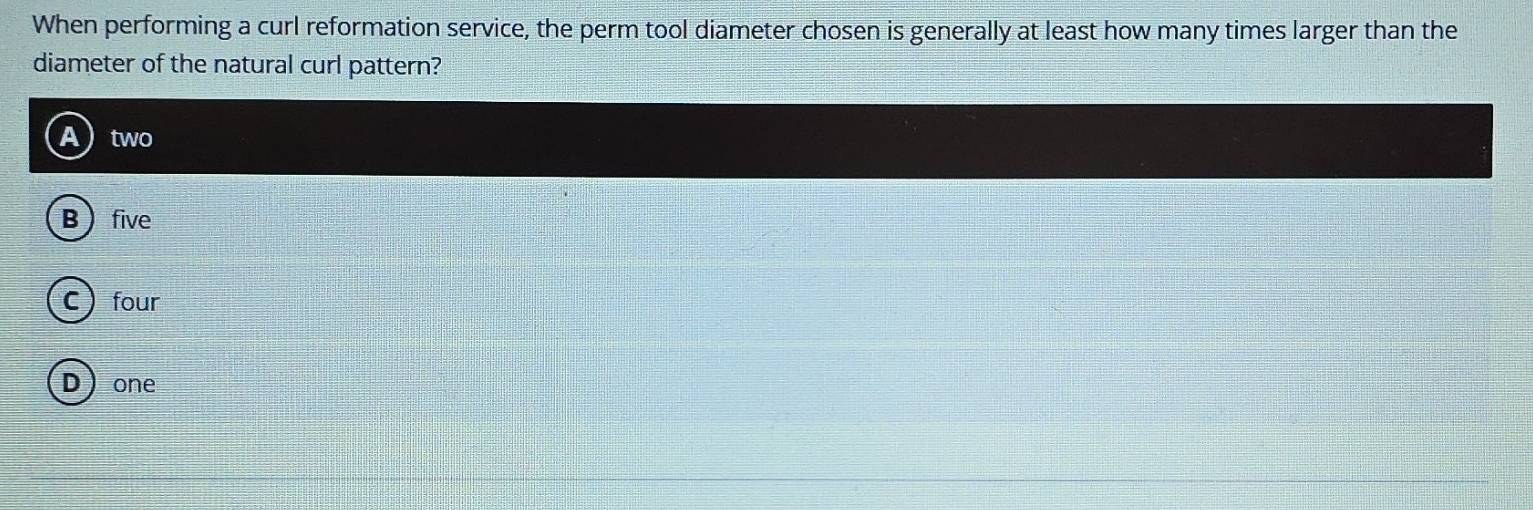 Solved: When performing a curl reformation service, the perm tool ...