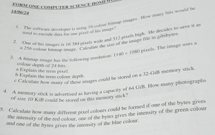 Solved: FORM ONE COMPUTER SCIENCE HOMEWI 14/06/24 1. The software ...