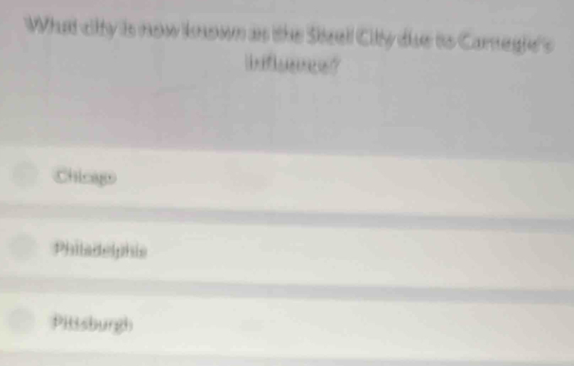 Solved: What city is now known as the Stzell Citty due to Carnegie's ...