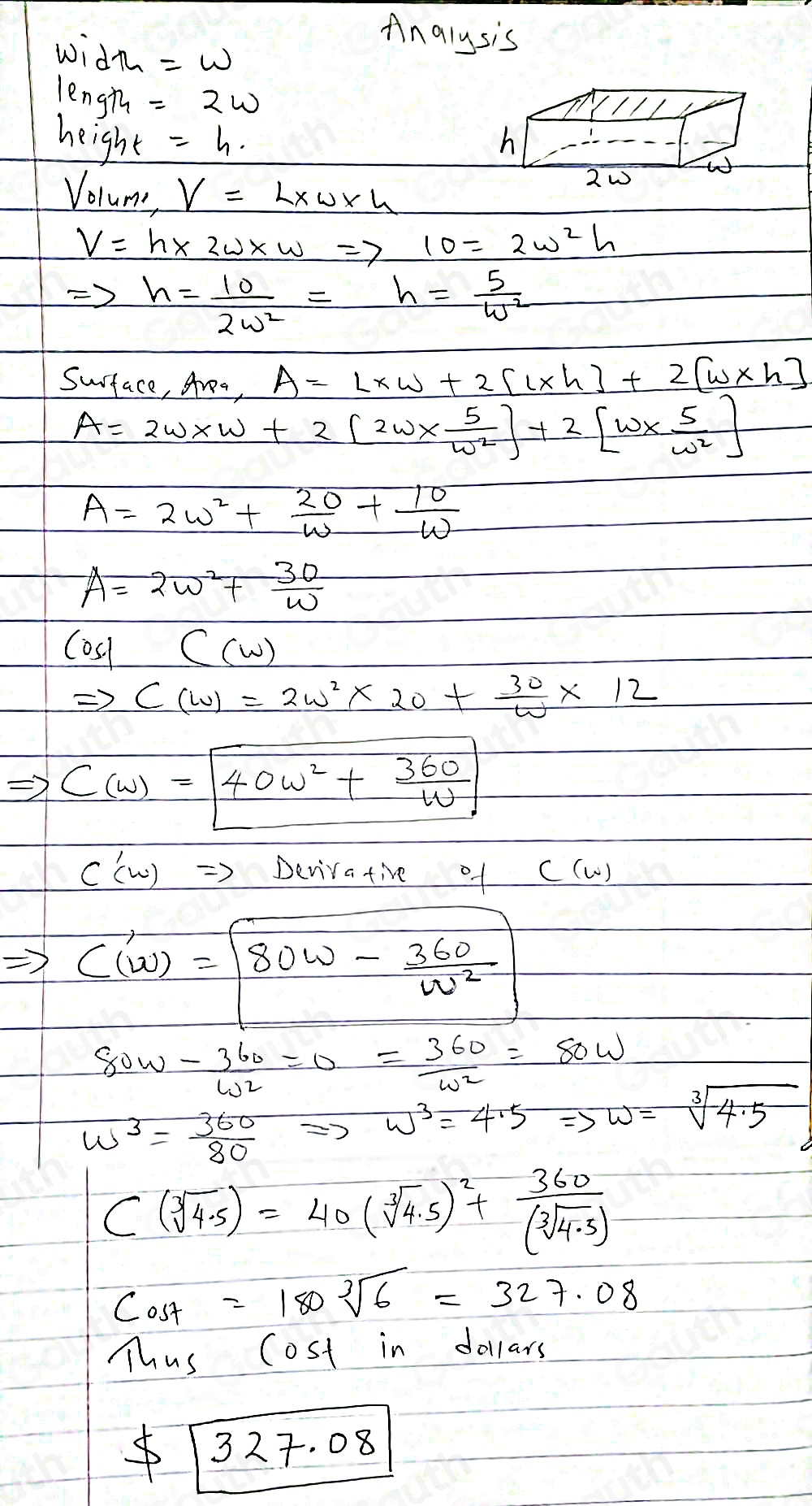 Solved: A rectangular storage container without a lid is to have a ...