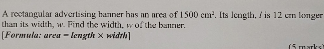 Selesai:A rectangular advertising banner has an area of 1500cm^2. Its ...