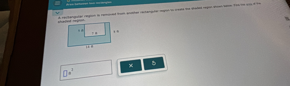 Solved: Area between two rectangles A rectangular region is removed ...