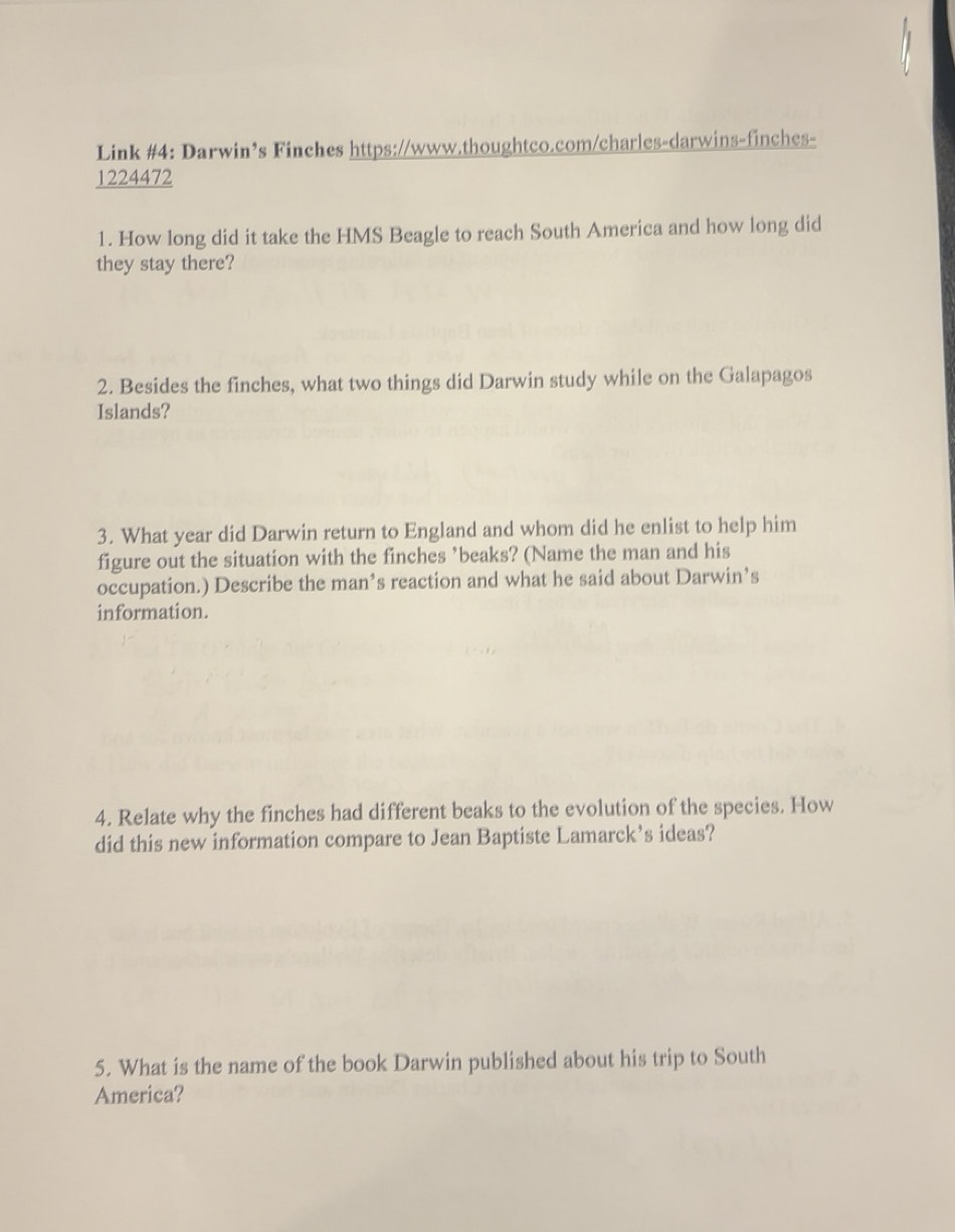 Solved: Link #4: Darwin’s Finches https://www.thoughtco.com/charles ...