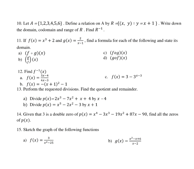 Solved: Let A= 1,2,3,4,5,6. Define a relation on A by R= (x,y):y=x+1 ...