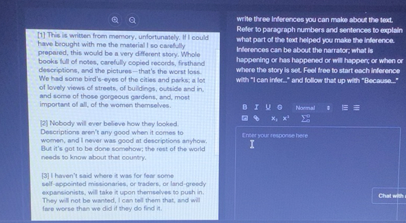 Solved: write three Inferences you can make about the text. Refer to ...