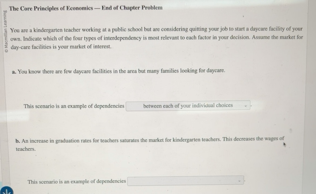 Solved: The Core Principles of Economics — End of Chapter Problem You ...