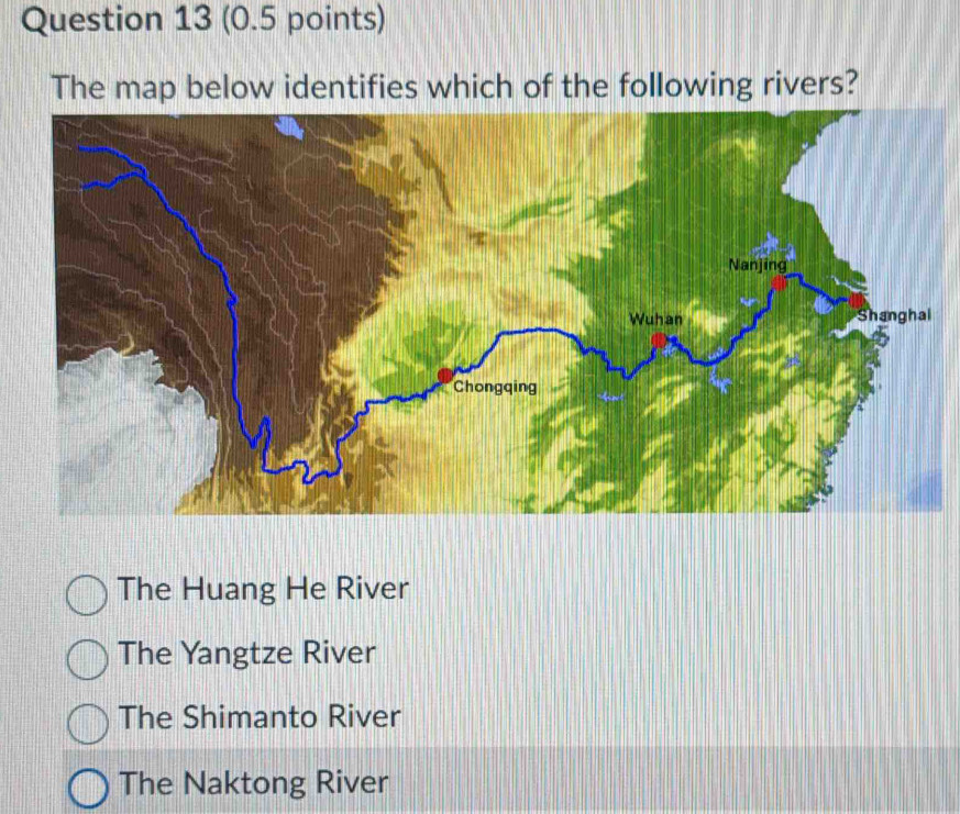 Solved: The map below identifies which of the following rivers? The ...