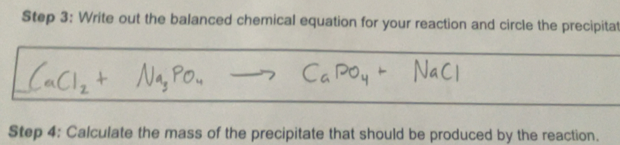 Solved: Write out the balanced chemical equation for your reaction and ...
