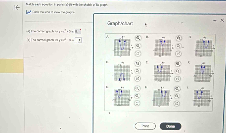 Solved: Match each equation in parts (a)-(i) with the sketch of its ...