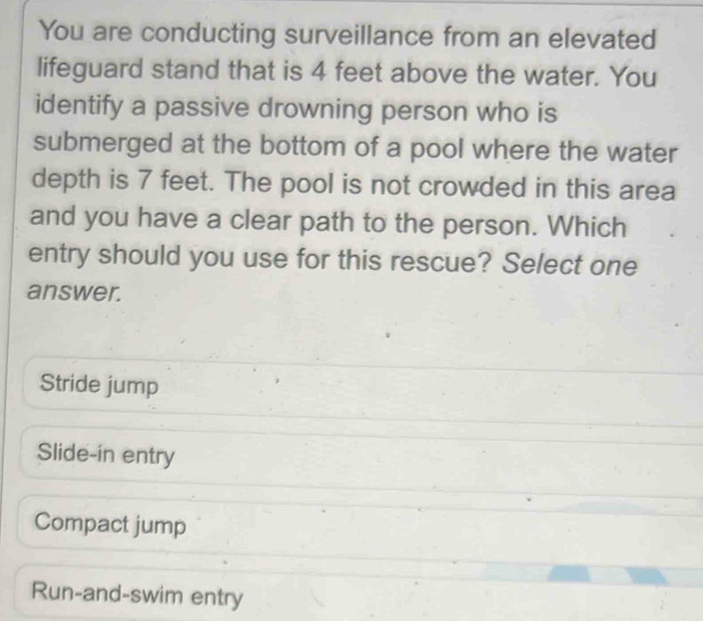 Solved: You are conducting surveillance from an elevated lifeguard ...