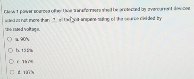Solved: Class 1 power sources other than transformers shall be ...