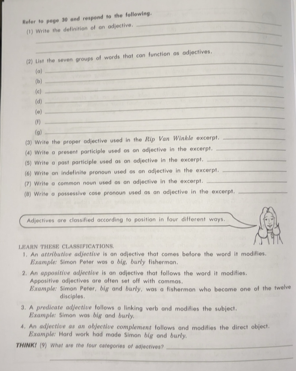 Solved: Refer to page 30 and respond to the following. _ (1) Write the ...