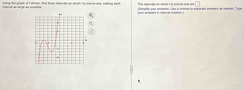 Solved: Using the graph of f shown, find three intervals on which f is ...