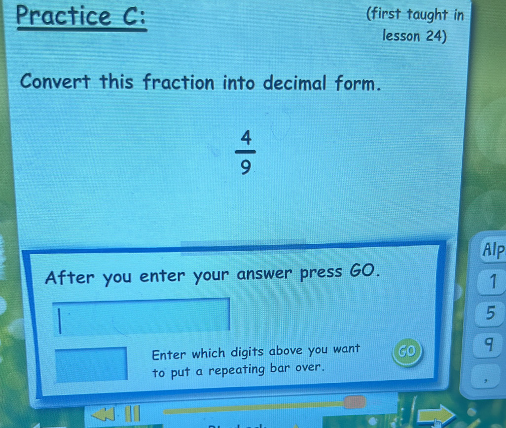 Solved: Practice C: (first taught in lesson 24) Convert this fraction ...