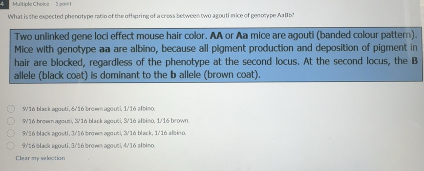 Solved: What is the expected phenotype ratio of the offspring of a ...