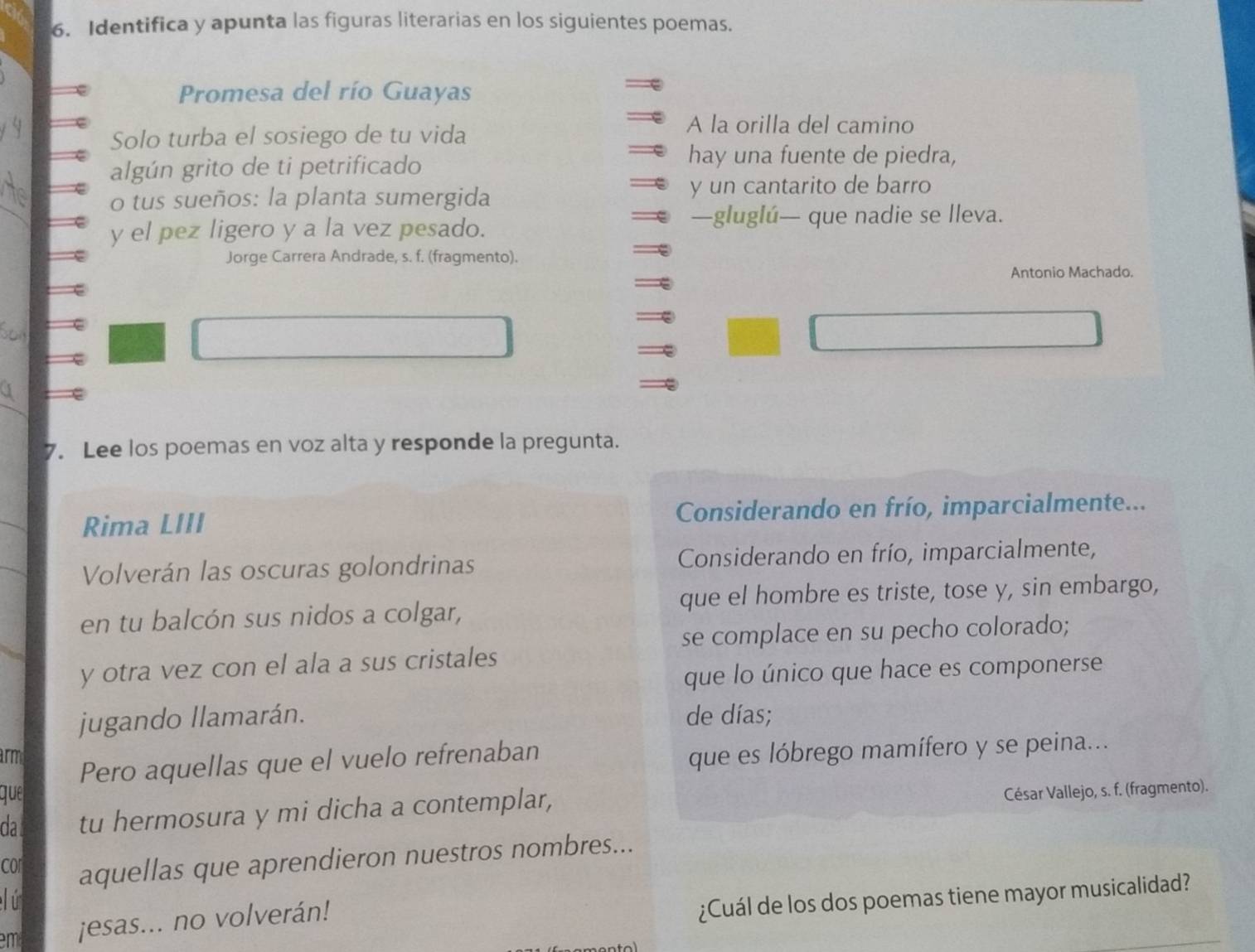 Resuelto:Identifica y apunta las figuras literarias en los siguientes ...