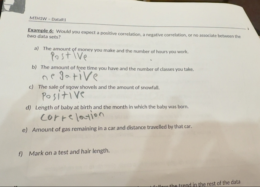 Solved: MTH1W - DataR1 Example 6: Would you expect a positive ...