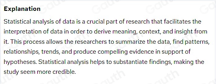 Solved: Statistical analysis of the data is: required by professional ...