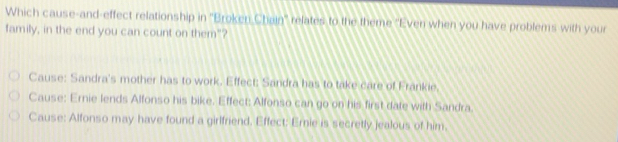 Solved: Which cause-and-effect relationship in ''Broken Chain'' relates ...
