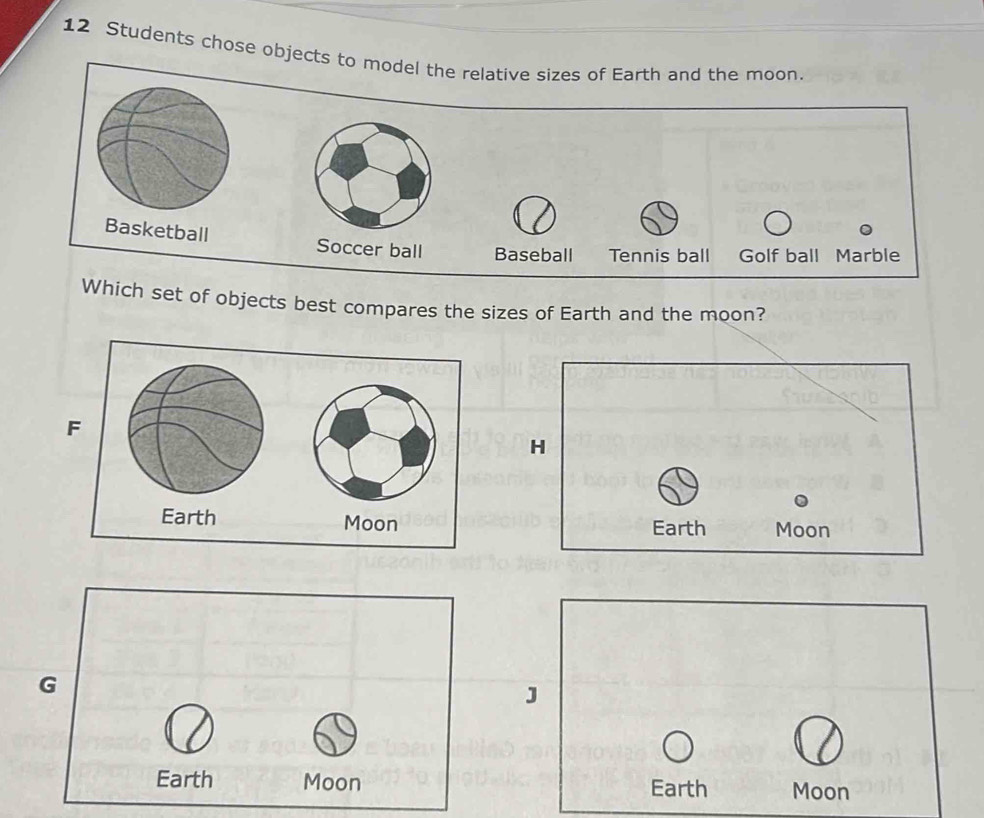 Solved: 12 Students chose objects to m Which set of objects best ...