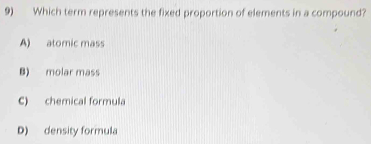 Solved: Which term represents the fixed proportion of elements in a ...