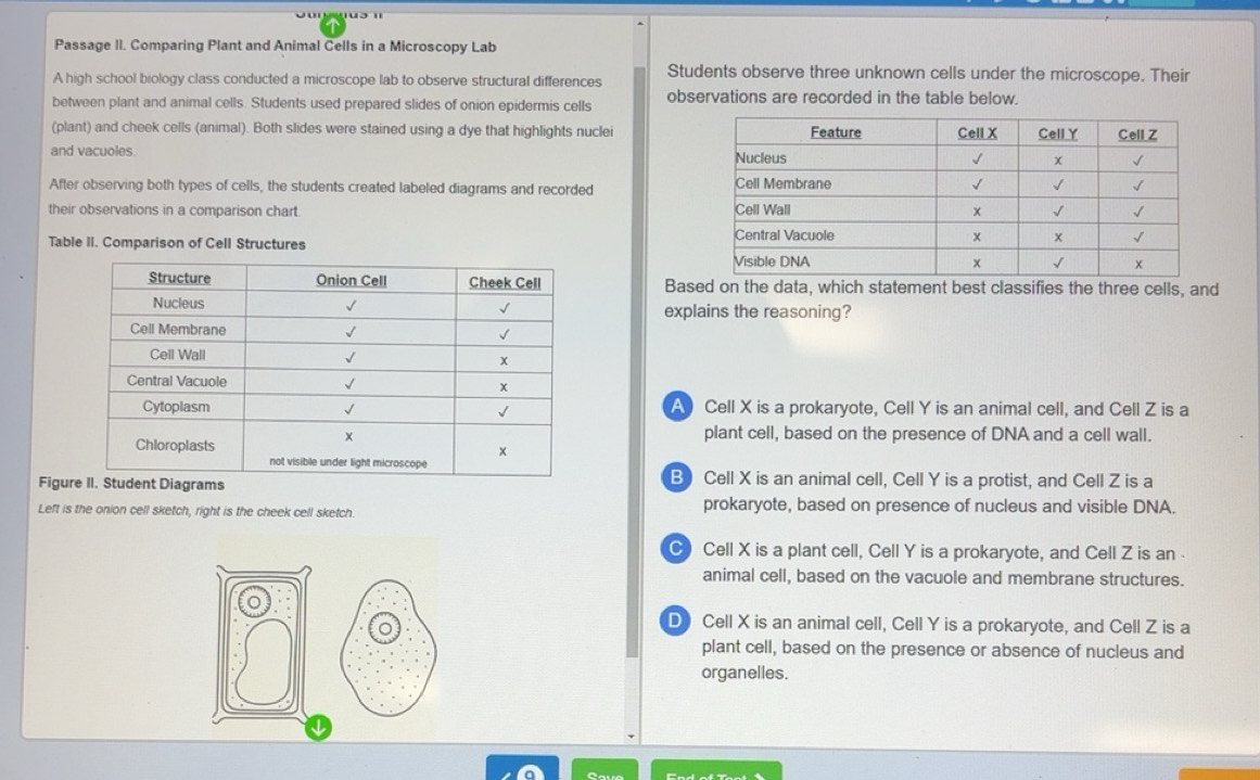 Solved: Passage II. Comparing Plant and Animal Cells in a Microscopy ...