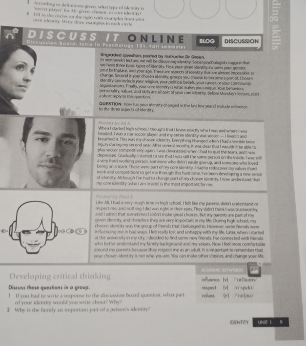 Solved: According to definitions given, what type of identity is ...