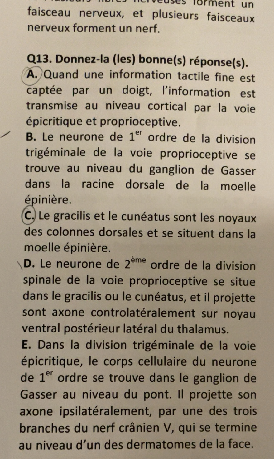 Résolu :Véuses forment un faisceau nerveux, et plusieurs faisceaux ...