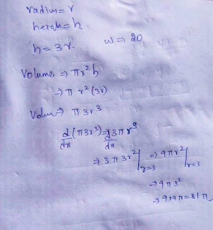 Solved: There is a conical container with a radius of r cm and a height ...
