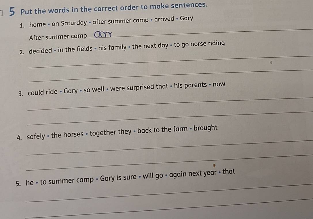 Gelöst:Put the words in the correct order to make sentences. _ 1. home ...