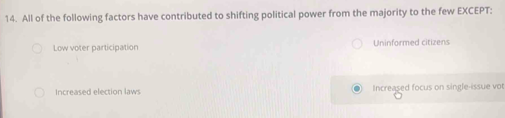 Solved: All of the following factors have contributed to shifting ...