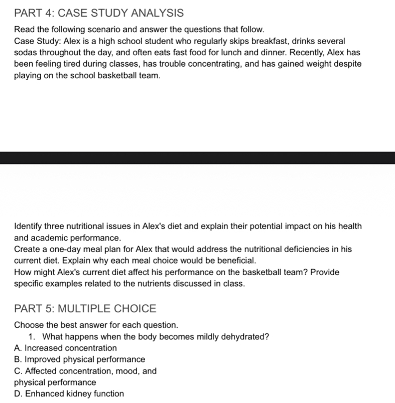 Risolto:CASE STUDY ANALYSIS Read the following scenario and answer the questions that follow. Case