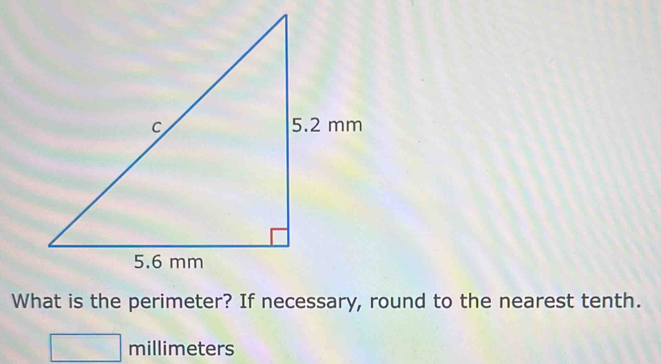 Solved: What is the perimeter? If necessary, round to the nearest tenth ...
