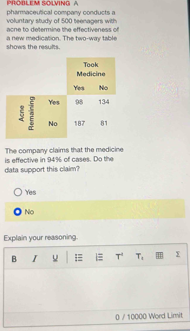 Solved: PROBLEM SOLVING A pharmaceutical company conducts a voluntary ...